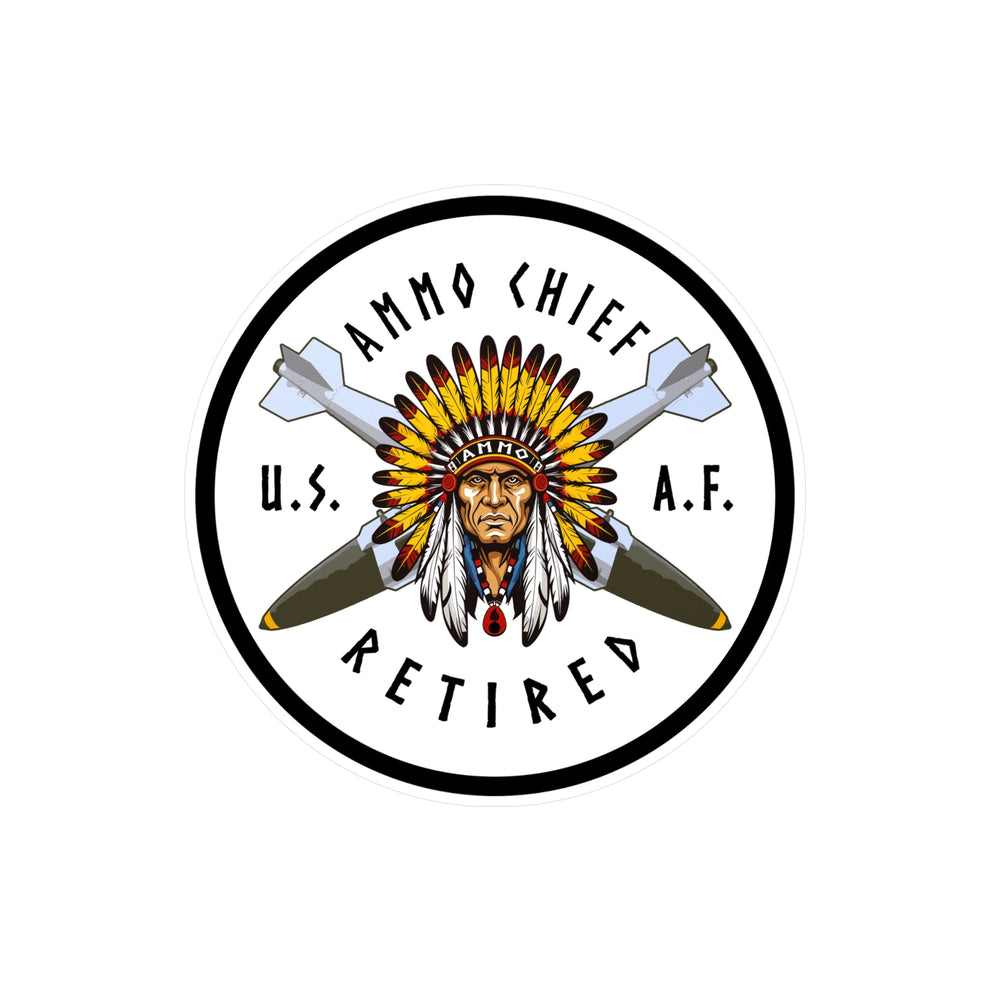 USAF AMMO Custom Made Chief Retired Circular Logo Kiss-Cut Vinyl Decal ...