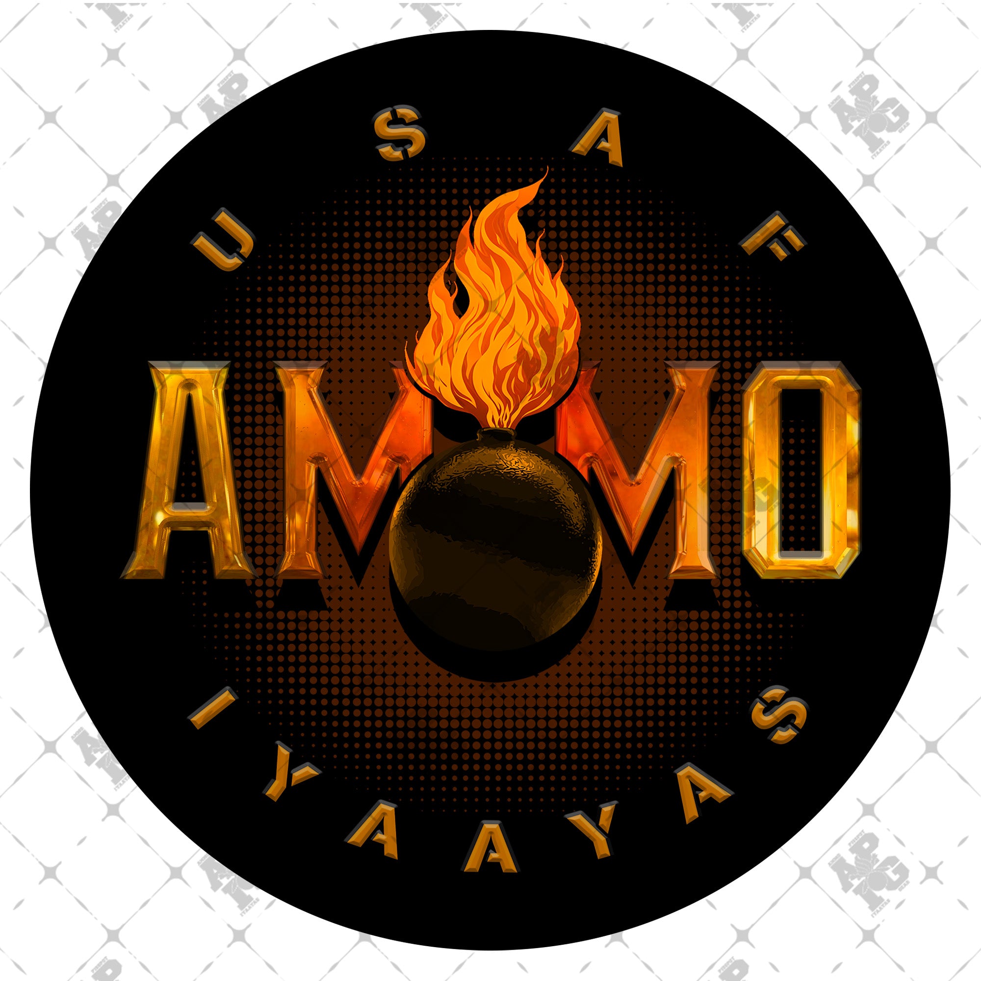 USAF AMMO Glowing Pisspot IYAAYAS Round Vinyl Outdoor or Indoor Sticke ...