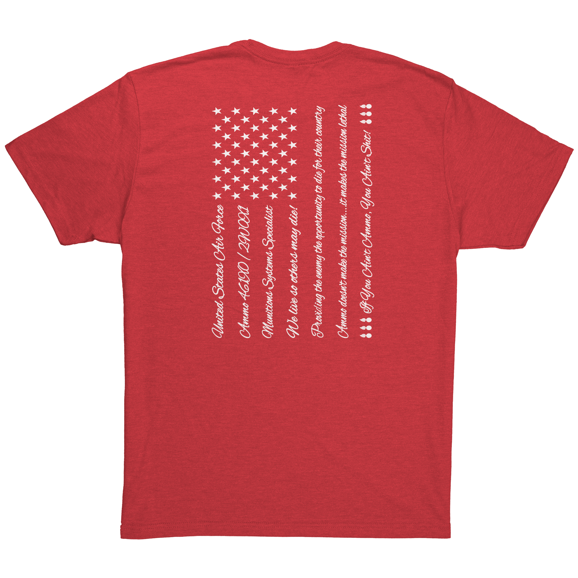 USAF AMMO Vertical American Flag Made From AMMO Words and Mottos Unise ...