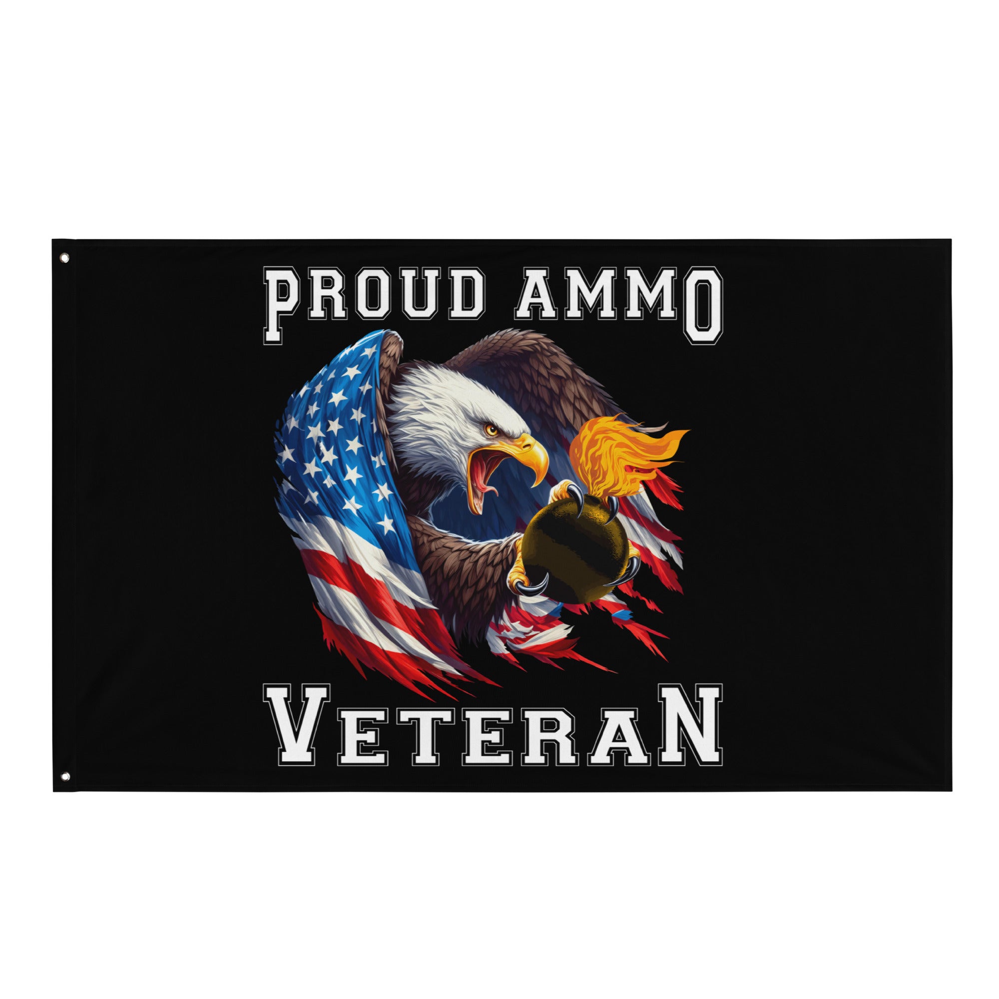USAF AMMO Proud Veteran American Flag Eagle Claw Holding Pisspot One-S ...