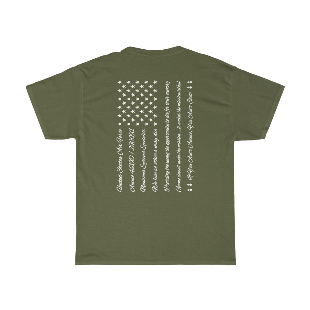 USAF AMMO Vertical American Flag Made From AMMO Words and Mottos Mens ...