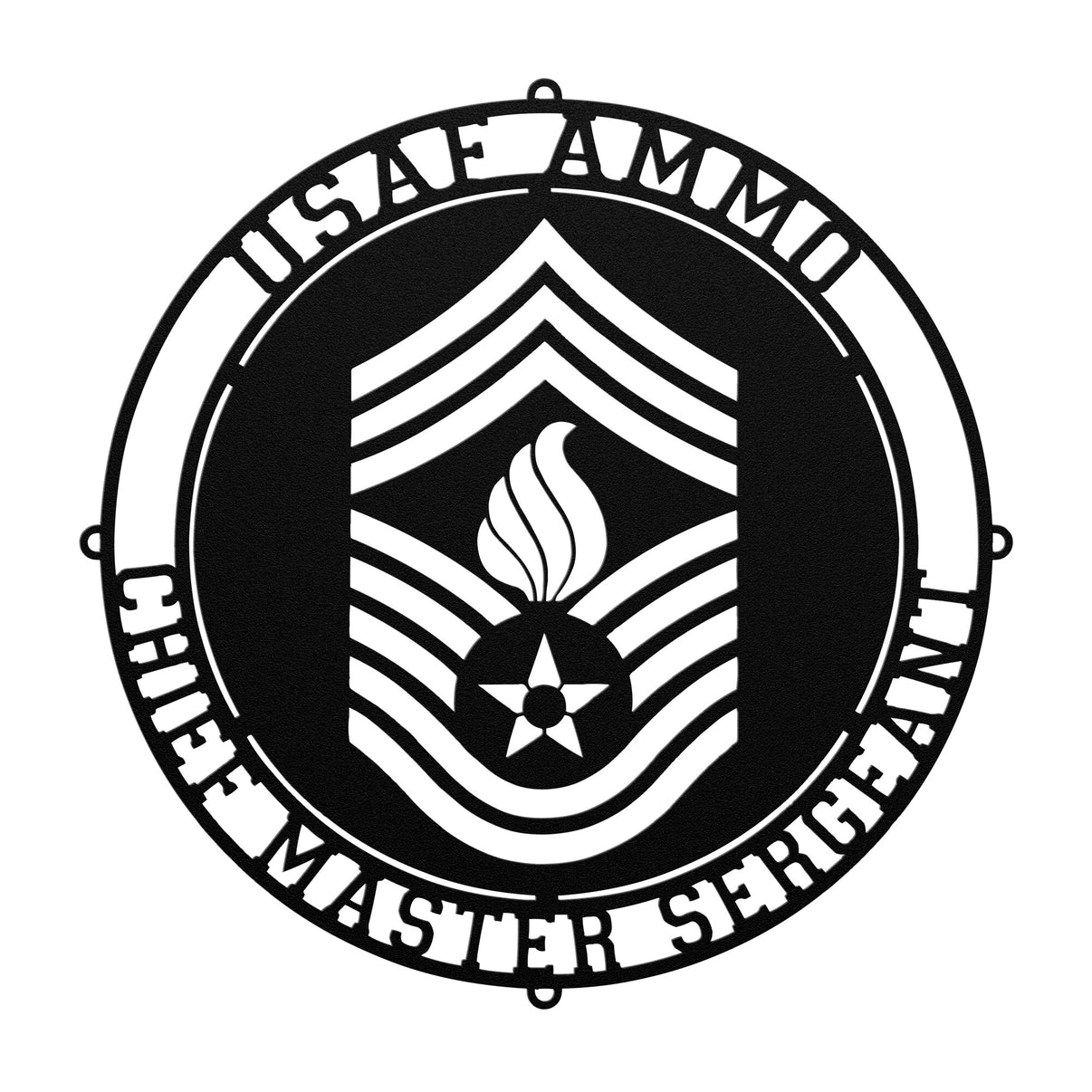 USAF AMMO Chief Master Sergeant Rank With Pisspot Circular Die Cut Han ...