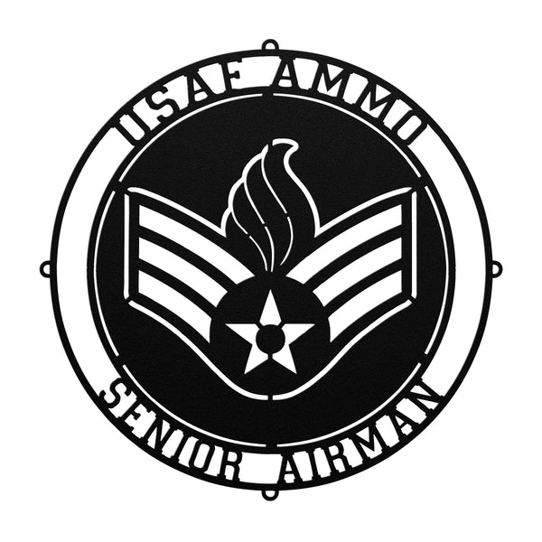USAF AMMO Senior Airman Rank With Pisspot Circular Die Cut Hanging Met ...