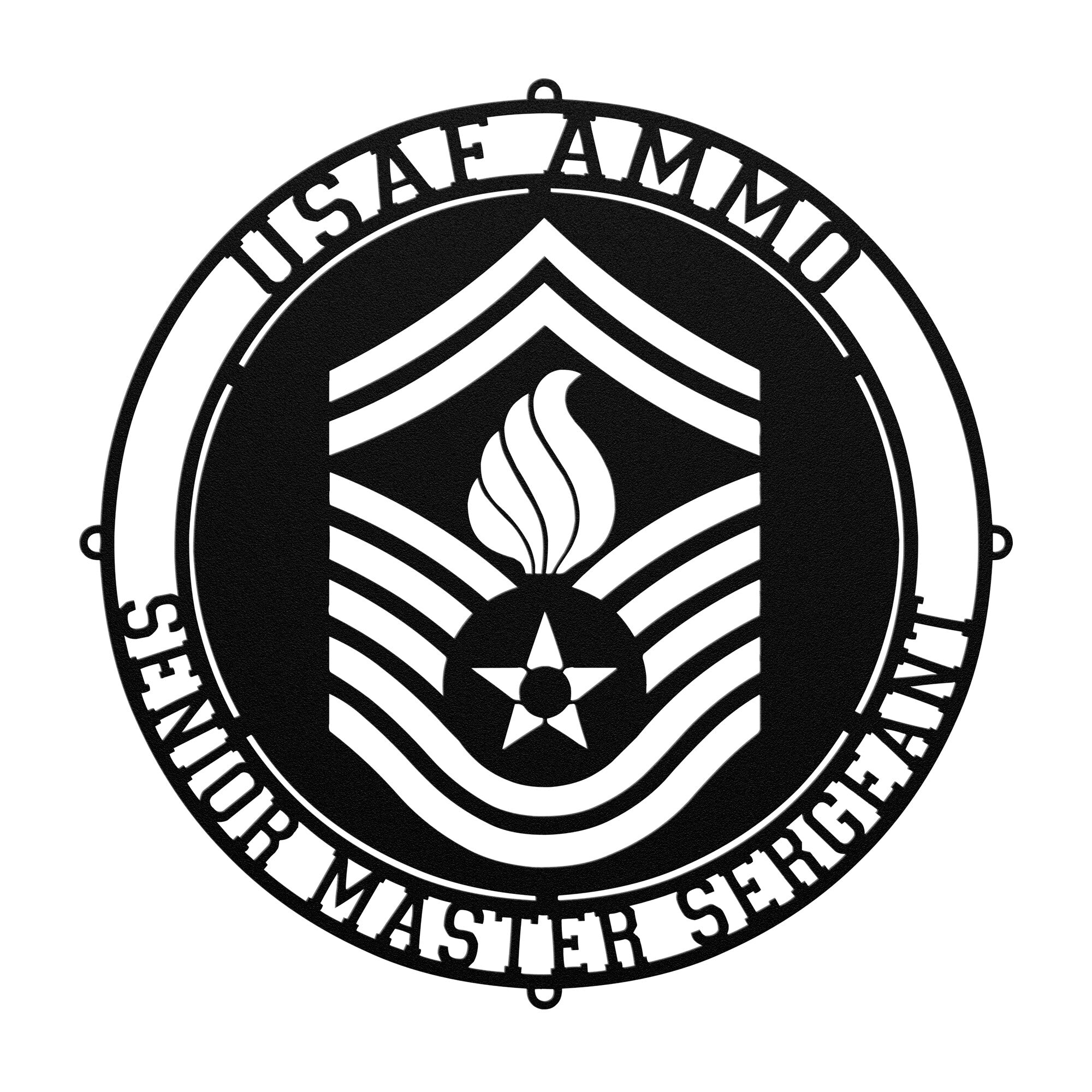 USAF AMMO Senior Master Sergeant Rank With Pisspot Circular Die Cut Ha ...